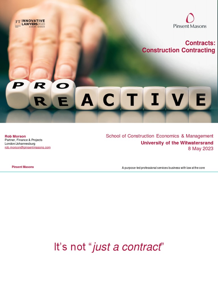 BUQS 7022 - Lecture 4 - Construction Contracting | PDF | Public–Private Partnership | Business