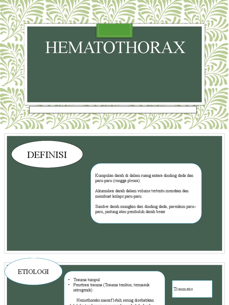 Hemothorax | PDF