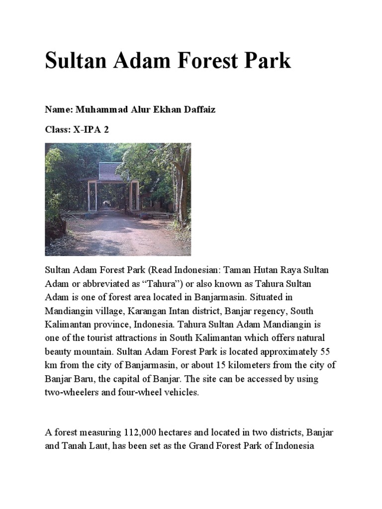 Sultan Adam Forest | PDF