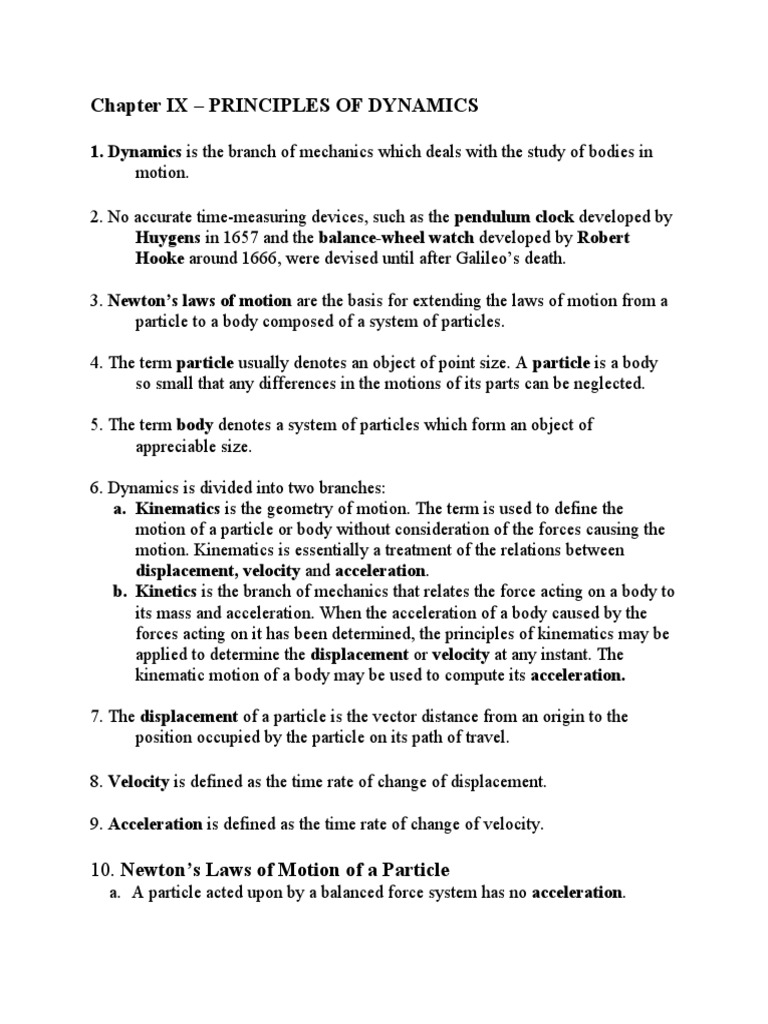 1-Chapter Ix-Principles of Dynamics | PDF