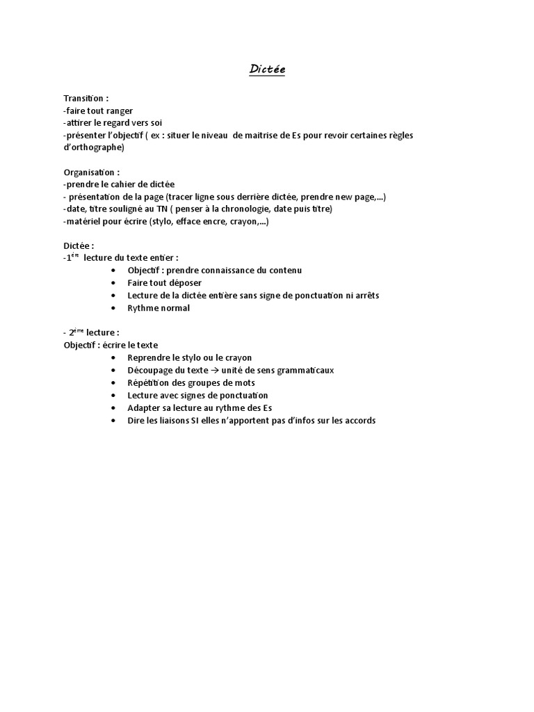 Dictée consignes.docx | PDF