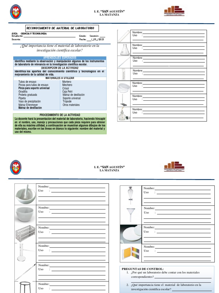 Guia de Material de Laboratorio Ok PDF | PDF | Laboratorios | Science