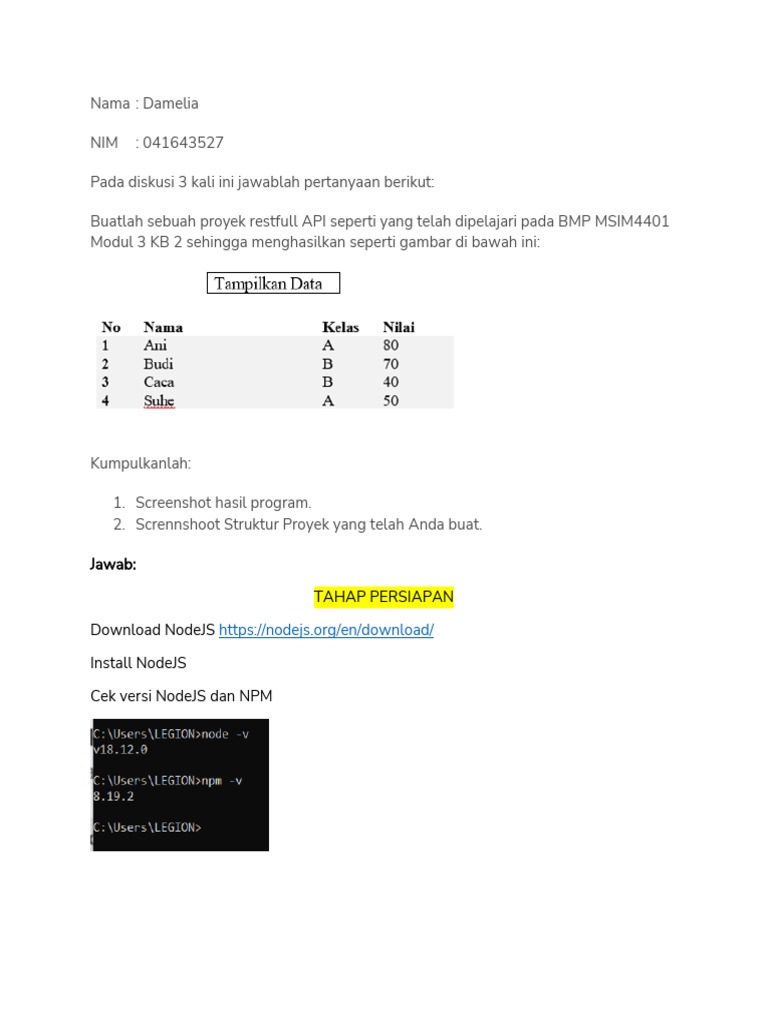 Damelia Diskusi 3 RESTful API PDF | PDF Damelia Diskusi 3 RESTful API PDF | PDF