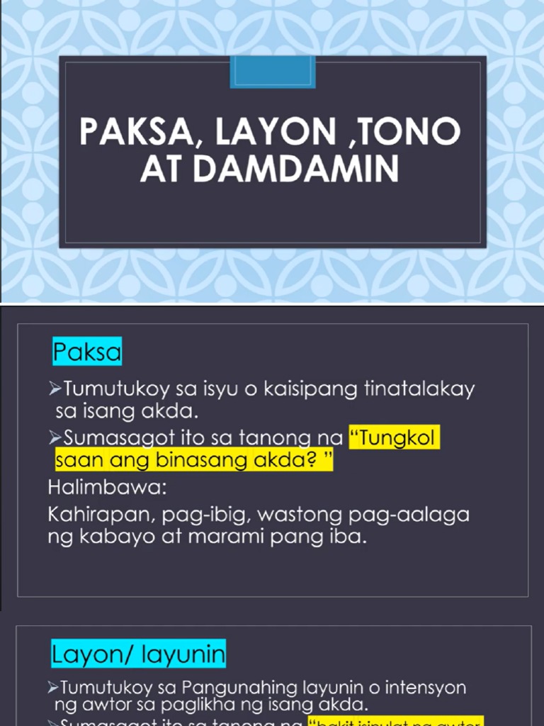 Pagsusuri Sa Paksa, Layon, at Tono NG Akda PDF | PDF
