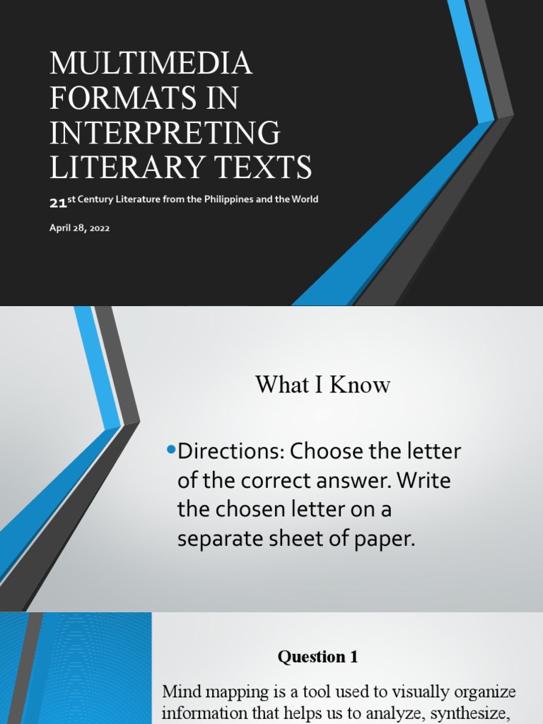 21st Century Lit Multimedia Formats in Interpreting Literary Texts | PDF 21st Century Lit Multimedia Formats in Interpreting Literary Texts | PDF
