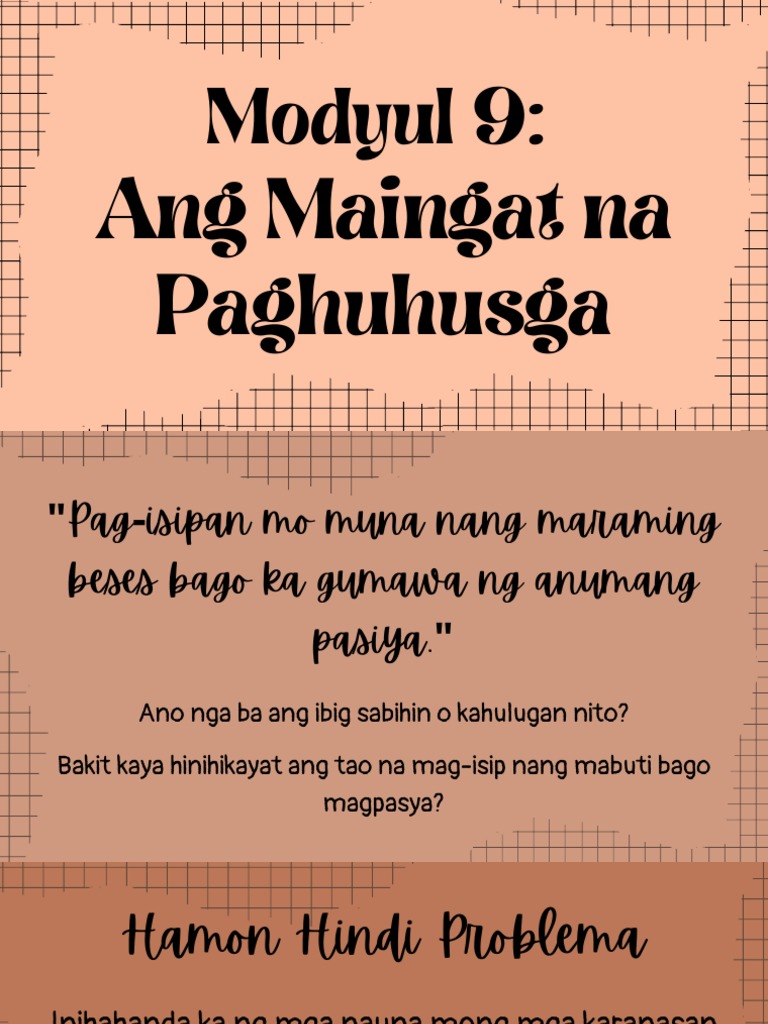 Modyul 9 Ang Maingat na Paghuhusga (Unity).pdf | PDF