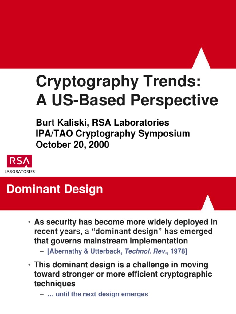Kaliski Trends Cryptrec 2000 | PDF | Cryptography | Espionage Techniques