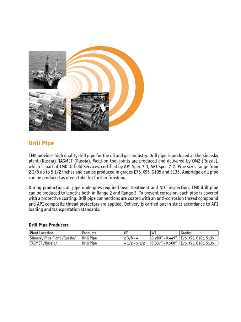 Drill Pipe Eng PDF | Download Free PDF | Pipe (Fluid Conveyance ...