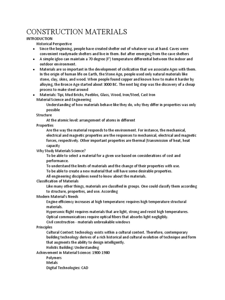 CONSTRUCTION MATERIALS | PDF