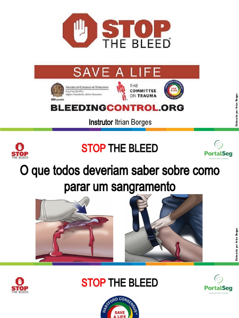 Stop The Bleed | PDF | Hemostasia | Primeiros socorros