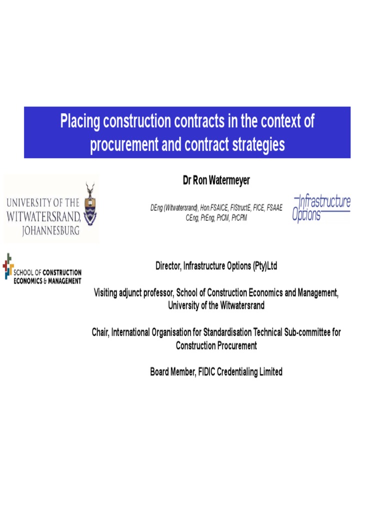 BUQS 7022 - Lecture 2 - Construction procurement strategy - 2023.pdf | PDF