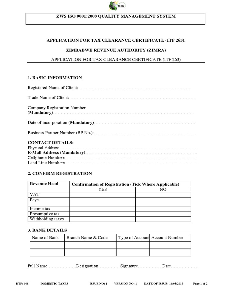 ITF 263 Appplication Form (2).pdf | PDF | Services (Economics) | Money