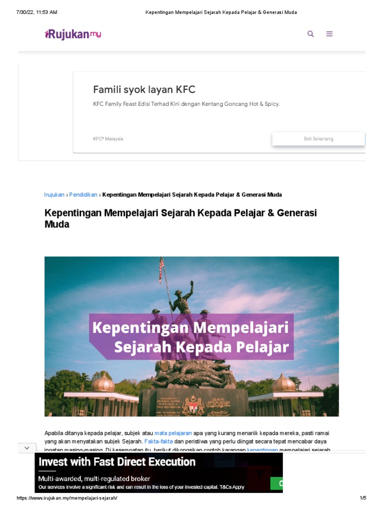 Kepentingan Mempelajari Sejarah Kepada Pelajar Generasi Muda Pdf Pdf