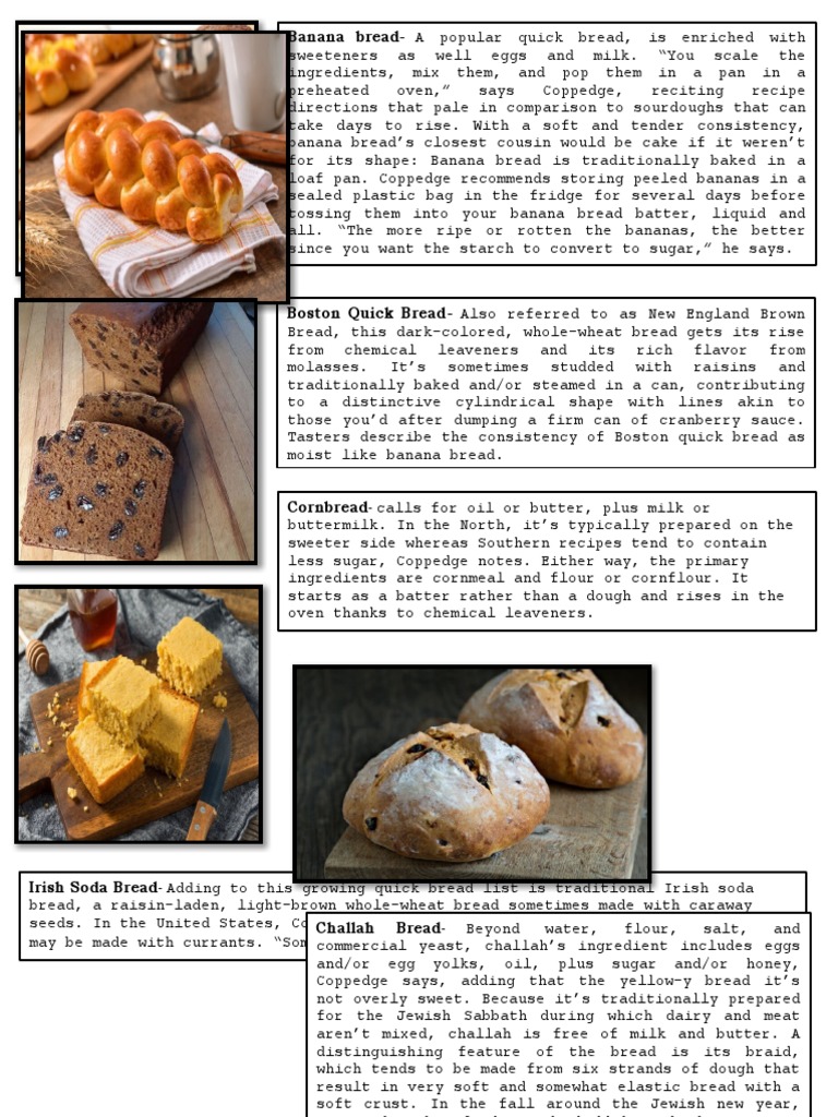 Quick Bread Varieties and Recipes | PDF