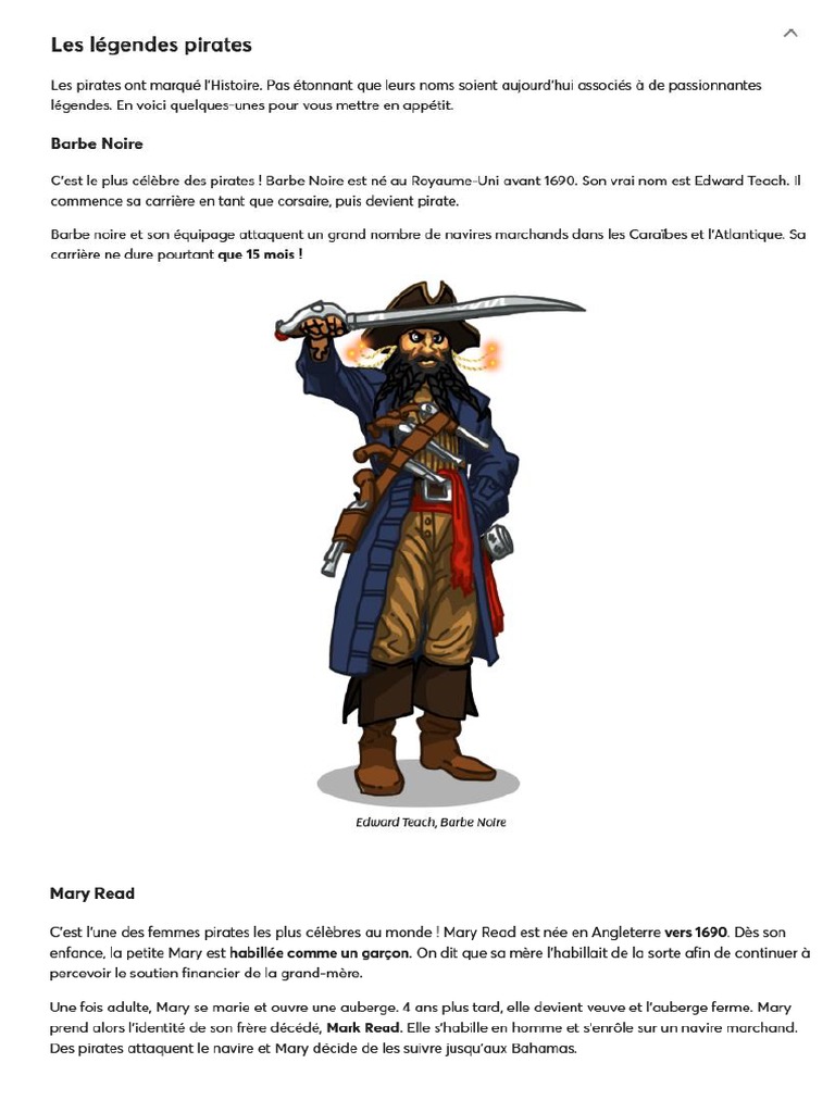 Lecture Pirates célèbres.pdf | PDF