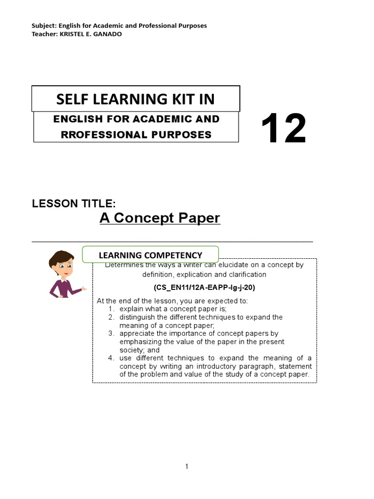 Eapp Q4 SLK 1 A Concept Paper | PDF | Vocational Education | Microorganism