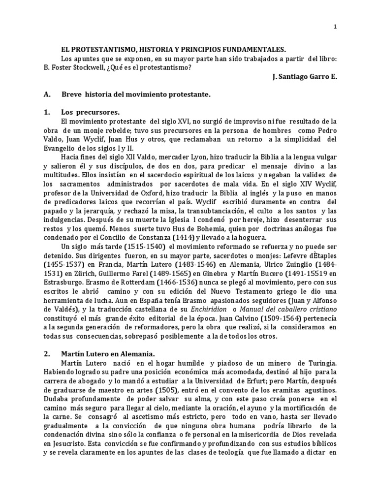 El Protestantismo, Historia y Principios PDF | PDF