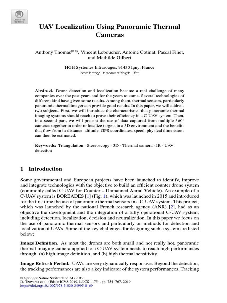 Uav Localization Using Panoramic Thermal Cameras | PDF