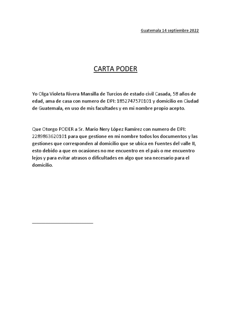 Carta Poder PDF | PDF