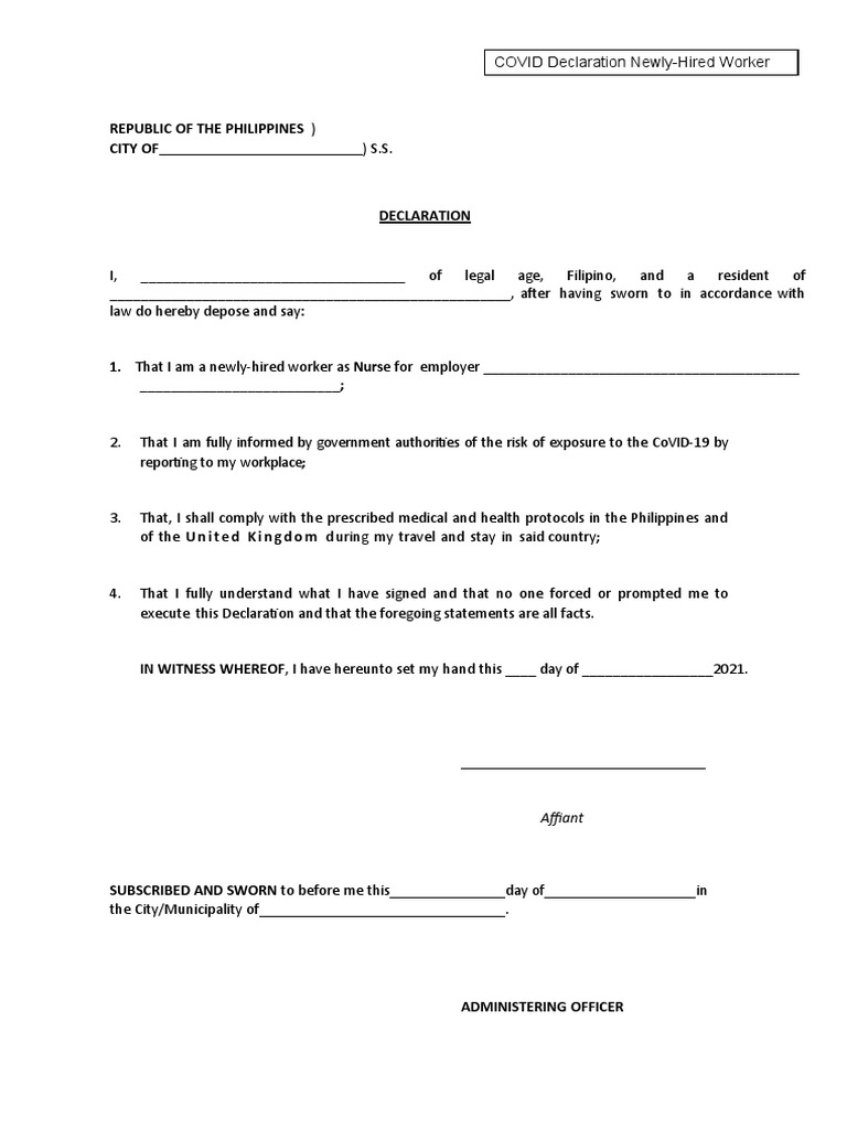 COVID-DECLARATION.docx | PDF