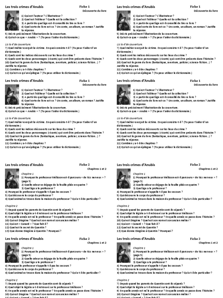 Les 3 Crimes D Anubis Cm2-6e PDF | PDF