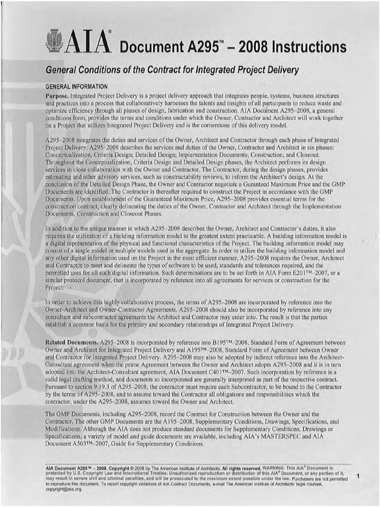 Aia Document A295 | PDF