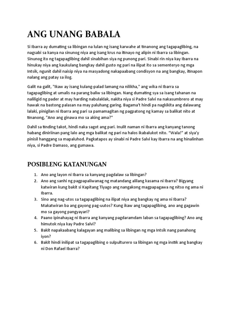Ang Unang Babala | PDF