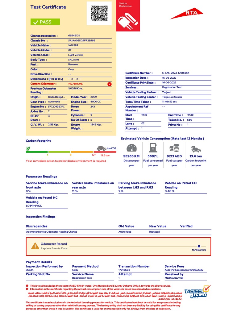 Inspection Certificate PDF | PDF | Vehicles | Private Transport