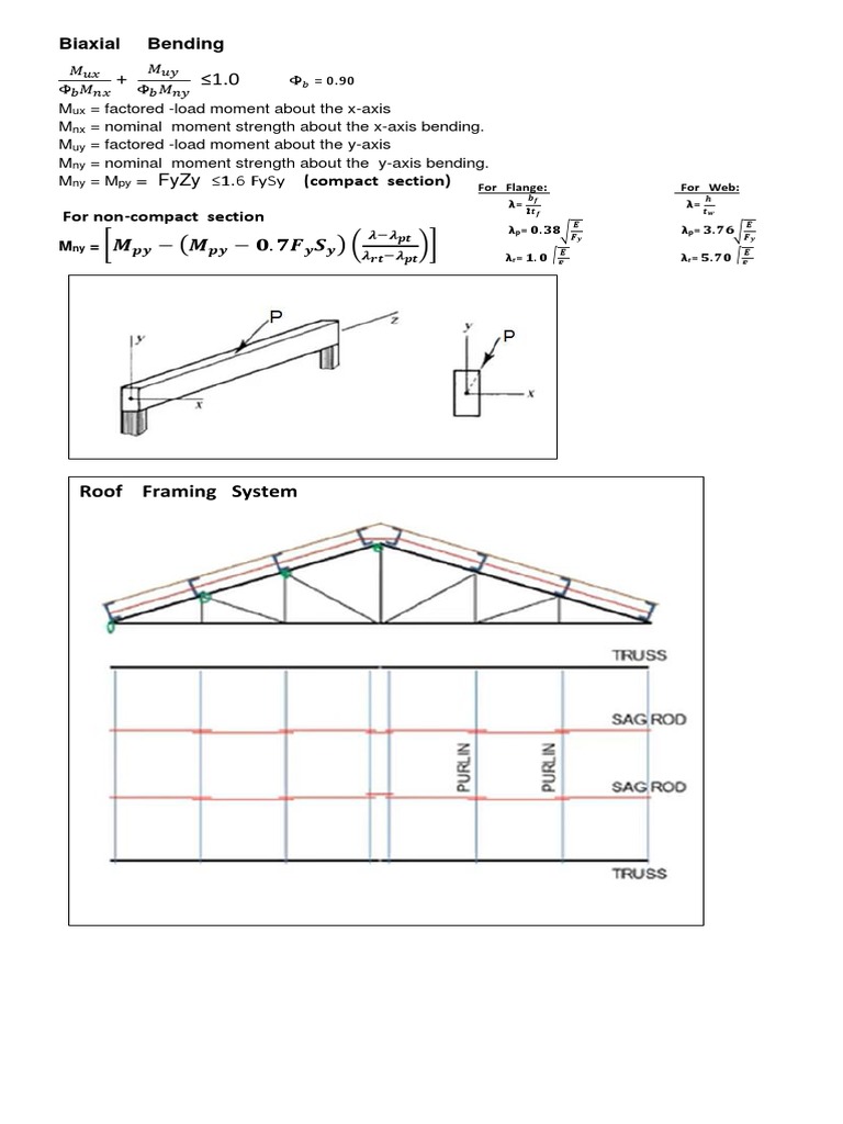 Biaxial Bending and Purlins Analysis PDF | PDF