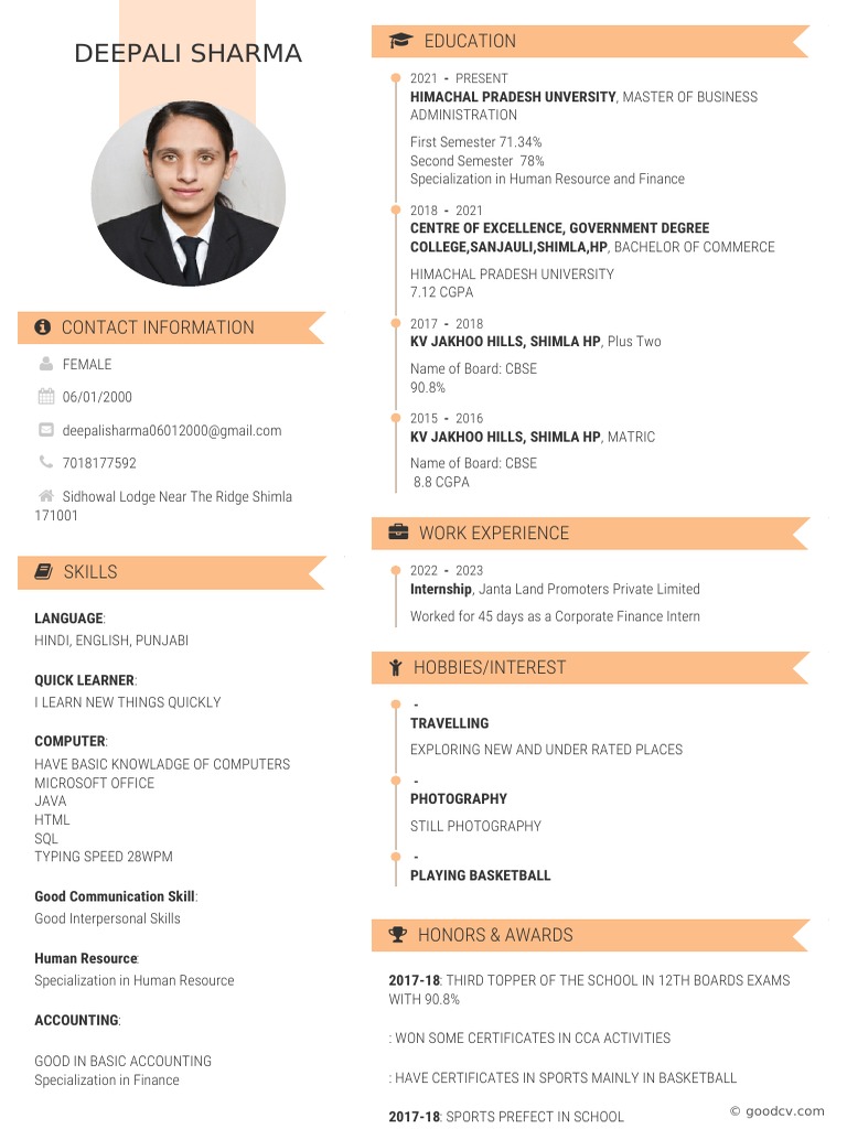 Deepali Sharma Resume PDF | PDF