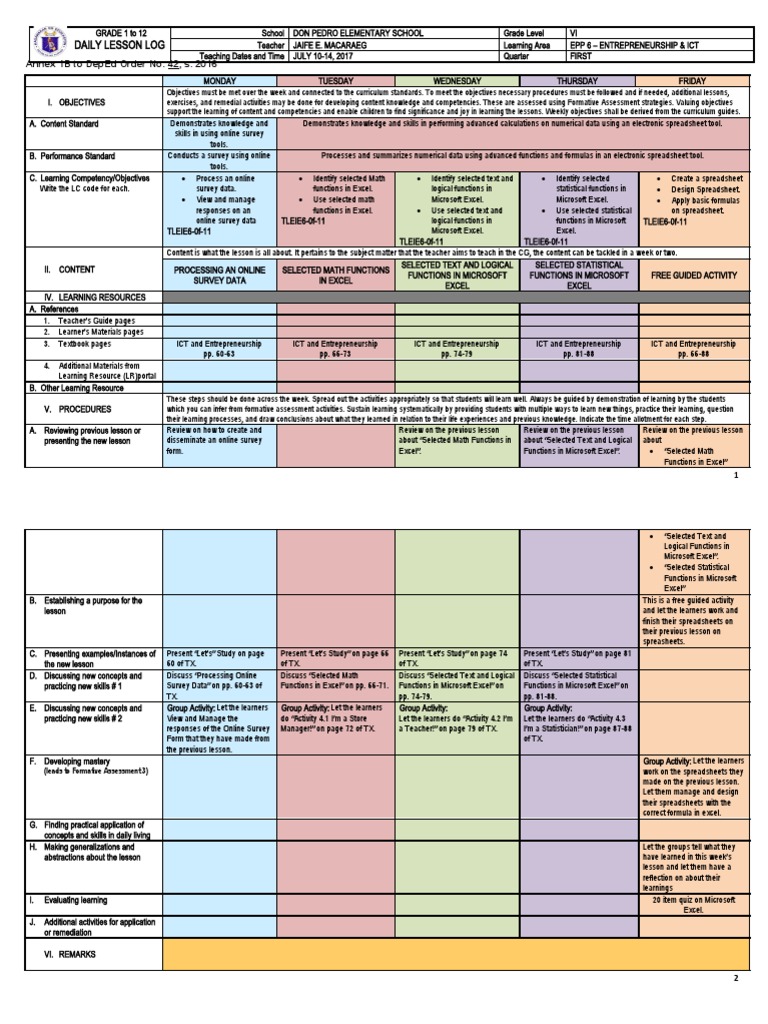 DLL Epp6-Ict Q1 W6 | PDF