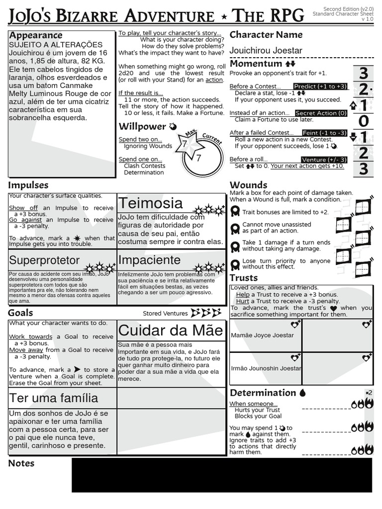 Ficha JoJo PDF | PDF