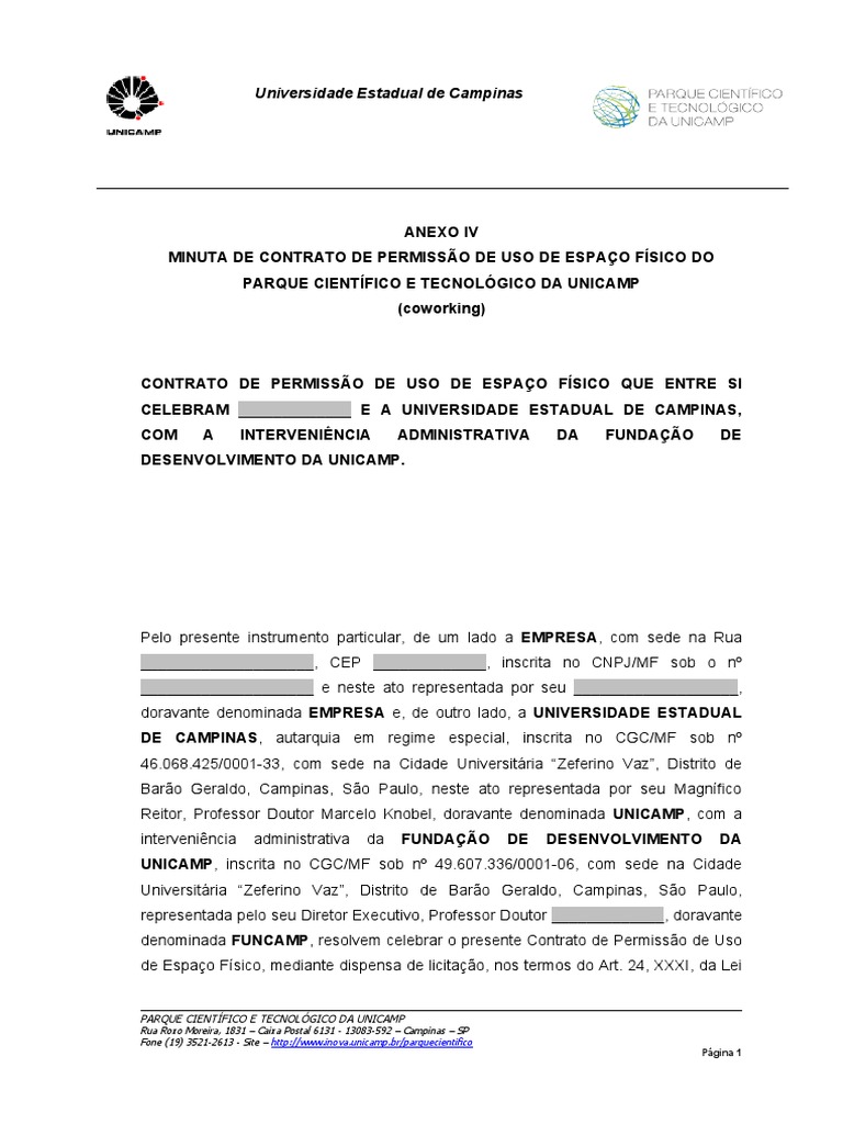 ANEXO IV Minuta de Coworking | PDF