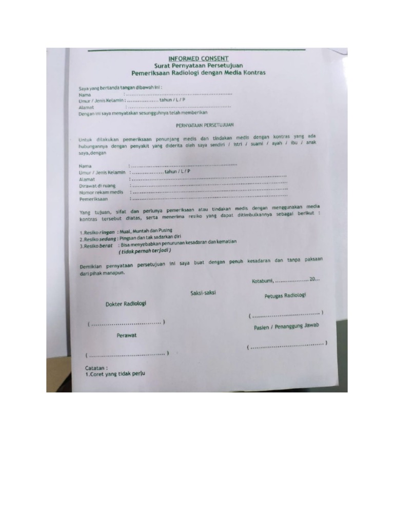 contoh inform consent.docx | PDF