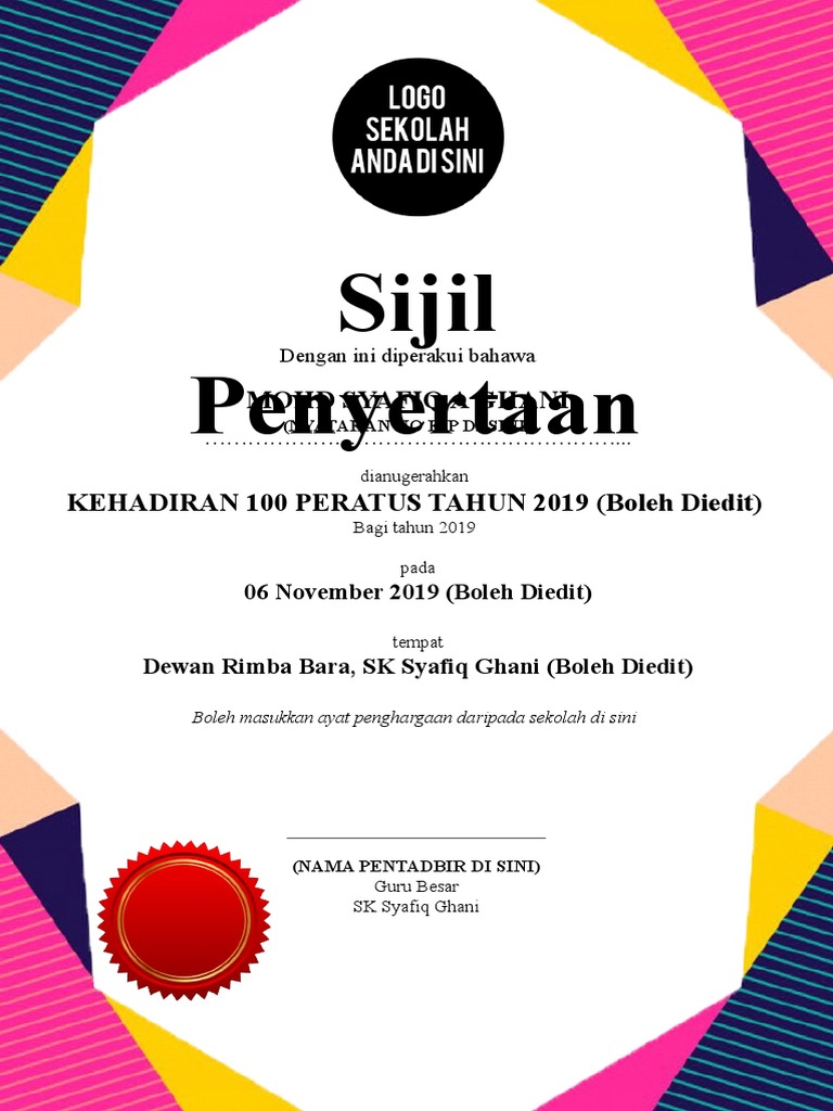 Template Sijil 2 | PDF