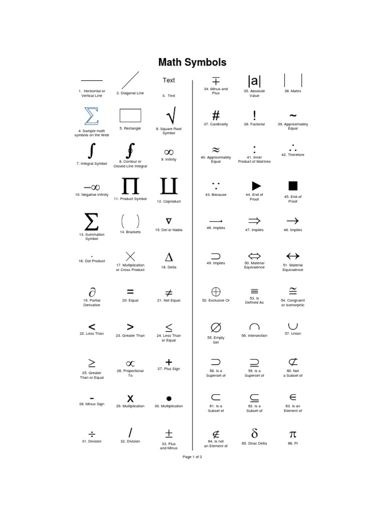 Math Symbols Stencil | PDF | Subset | Matrix (Mathematics)
