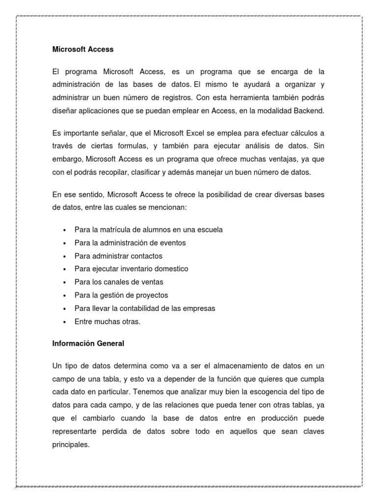 Microsoft Access PDF | PDF