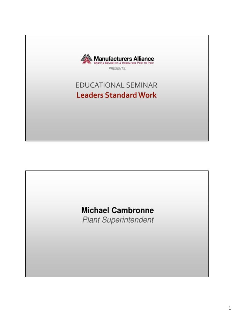 Leader Standard Work Compiled PDF | PDF