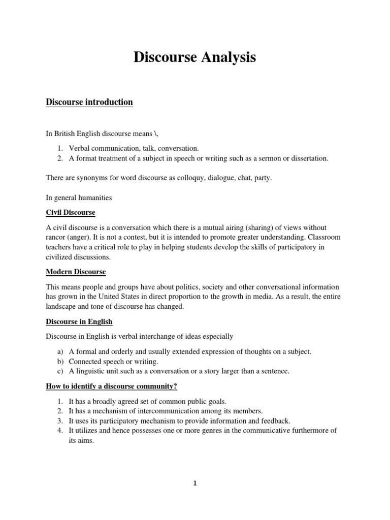 Discourse Analysis A Method For Studying Language In Context PDF