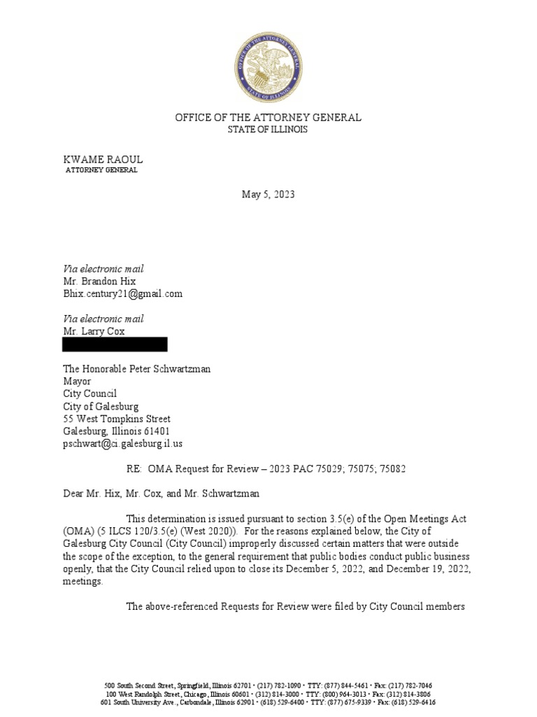 OMA Determination Letter | Download Free PDF | Equal Employment ...