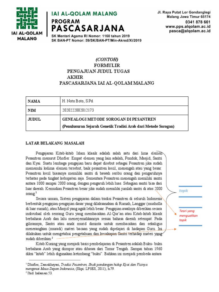 Contoh Formulir Pengajuan Judul-1 | PDF