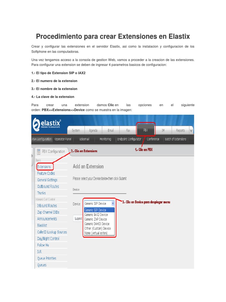 Crear Extensiones y Configurar Zoiper en Elastix | PDF