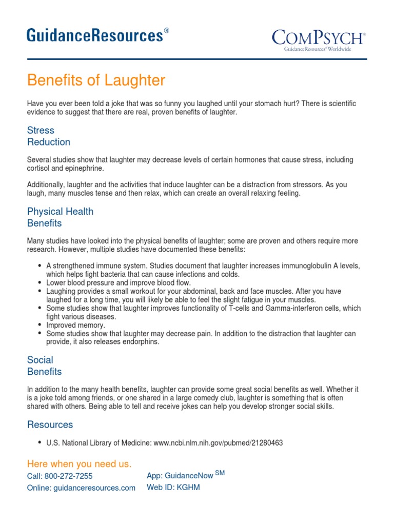 Benefits of Laughter PDF | PDF