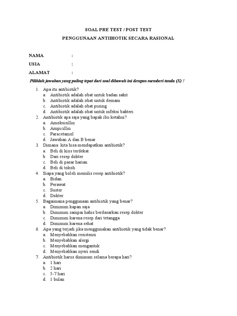 SOAL PRE TEST.docx | PDF