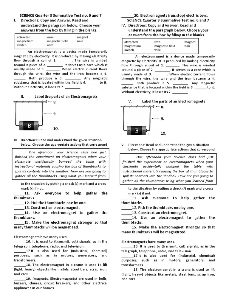 q3 Science SUMMATIVE TEST No.6 | PDF