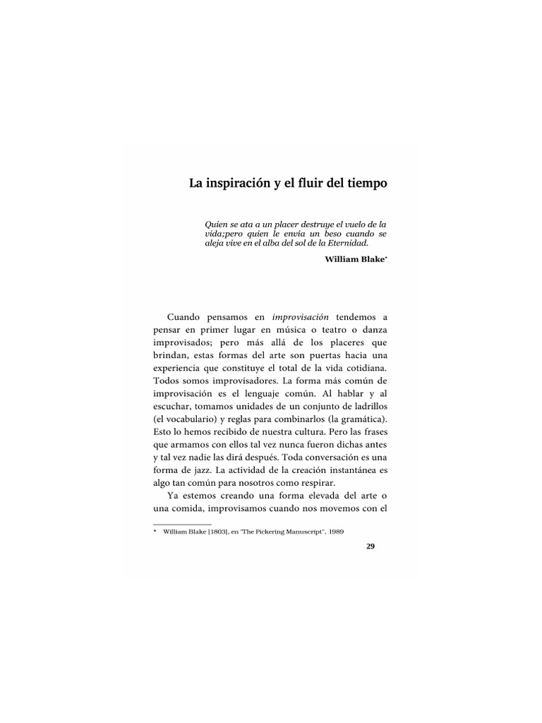 La Inspiración y El Fluir Del Tiempo Free Play | PDF