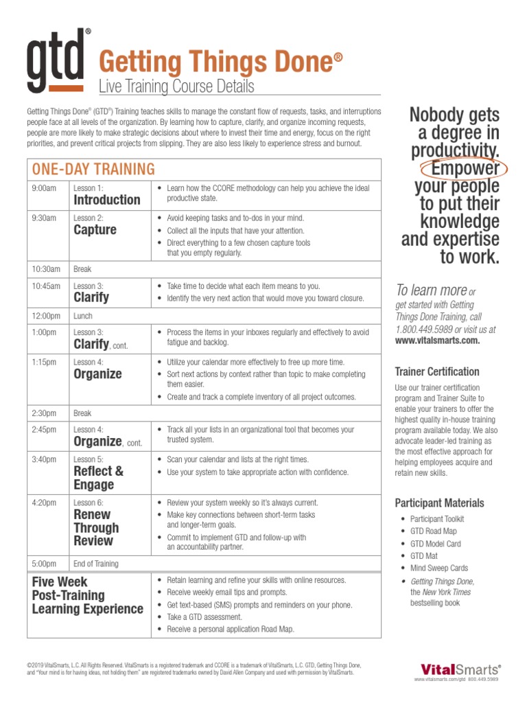Course Details - Getting Things Done | PDF | Business | Cognition