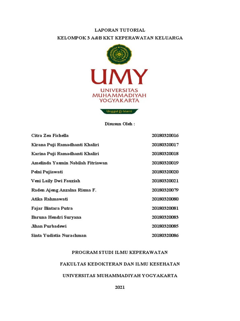 Laporan Tutorial KKT Kep. Keluarga SL 3 A&b | PDF