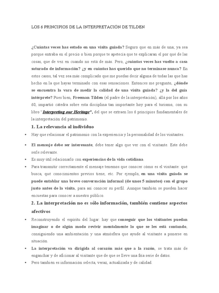 Los 6 Principios de La Interpretación de Tilden | PDF