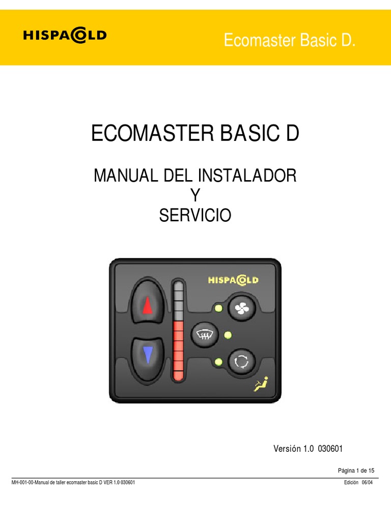 MH-001-00-Manual de Taller Ecomaster Basic D VER 1 PDF | PDF